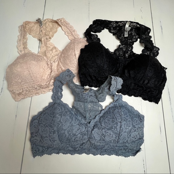 Intimates & Sleepwear | 3 Lace Bralettes M L | Poshmark